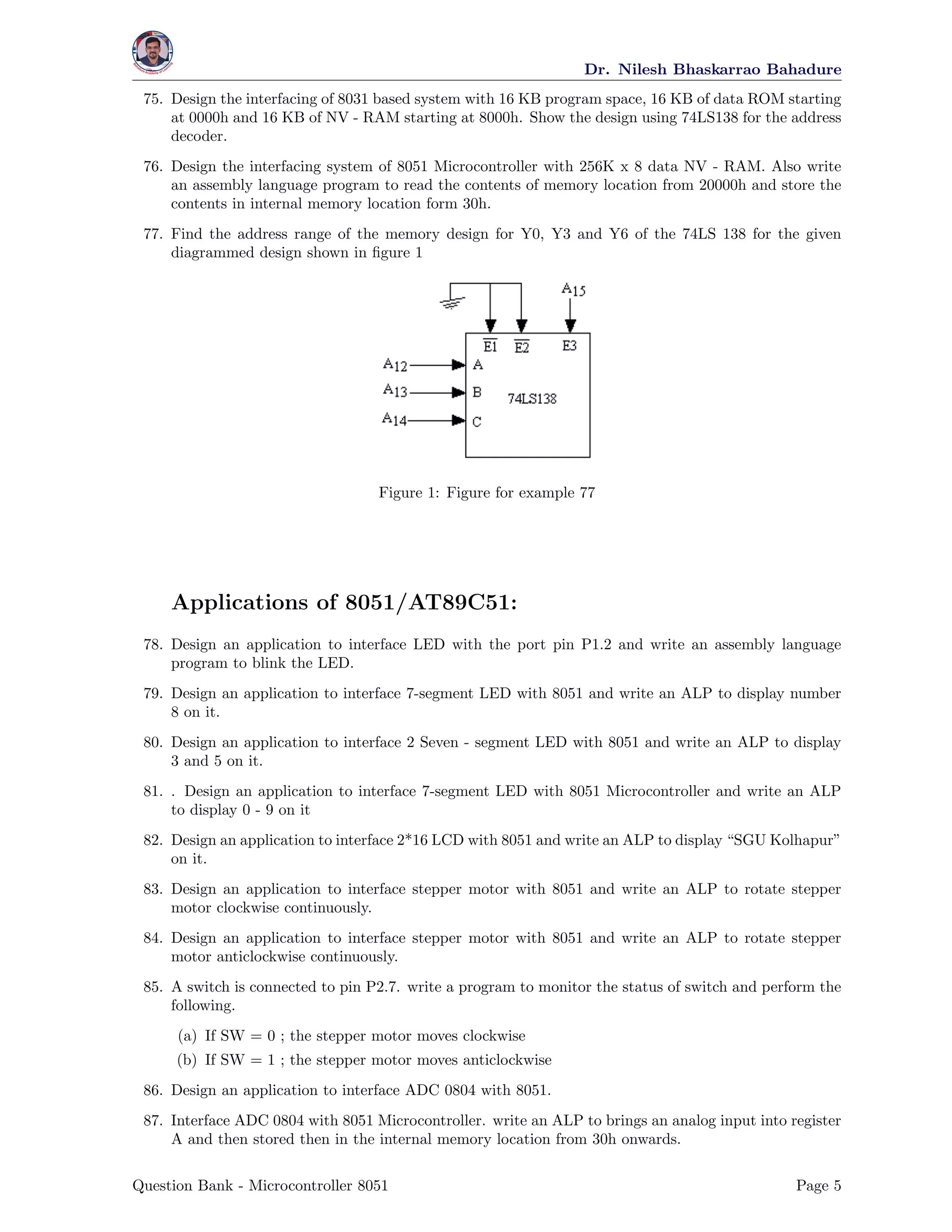 Question Bank microcontroller 8051 | PDF