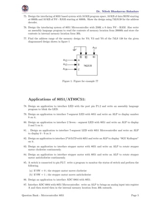 Question Bank microcontroller 8051 | PDF