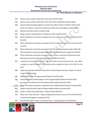 Question Bank Microprocessor 8085 | PDF