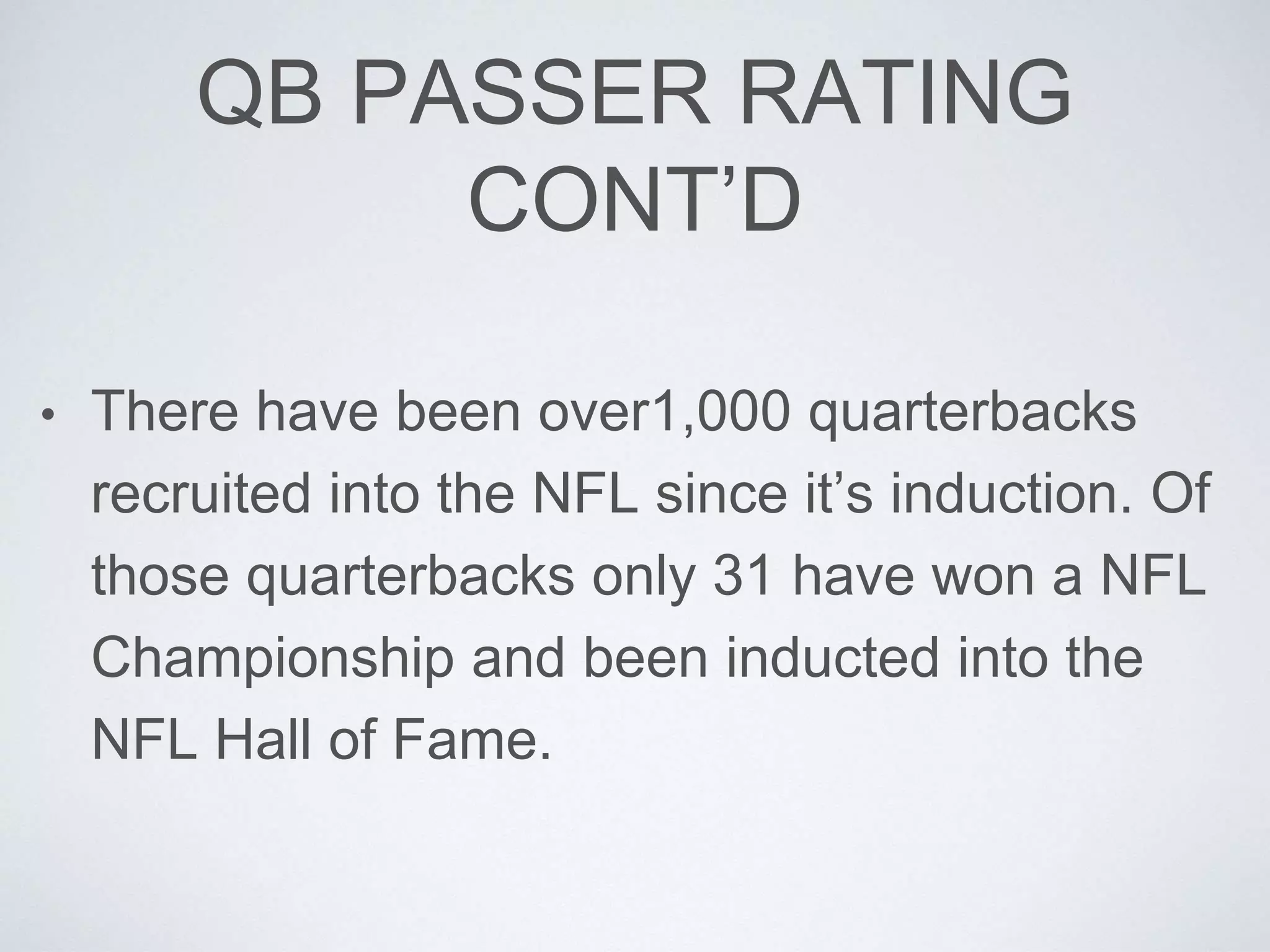 Qb passer rating pp | PPT | Free Download