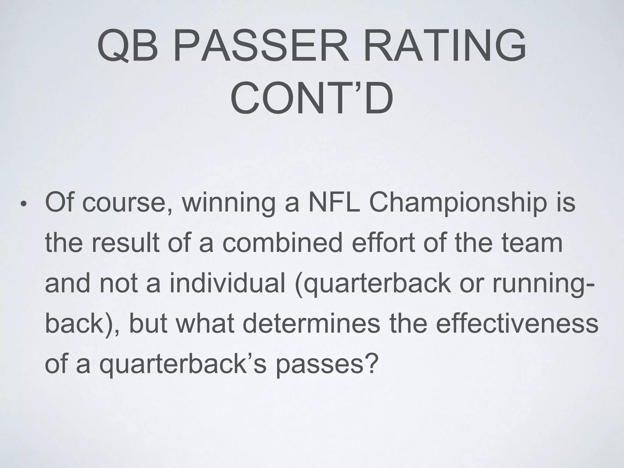 Qb passer rating pp | PPT | Free Download