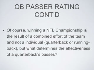 Qb passer rating pp | PPT | Free Download