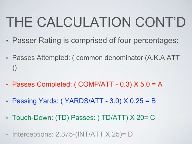 Qb passer rating pp | PPT | Free Download