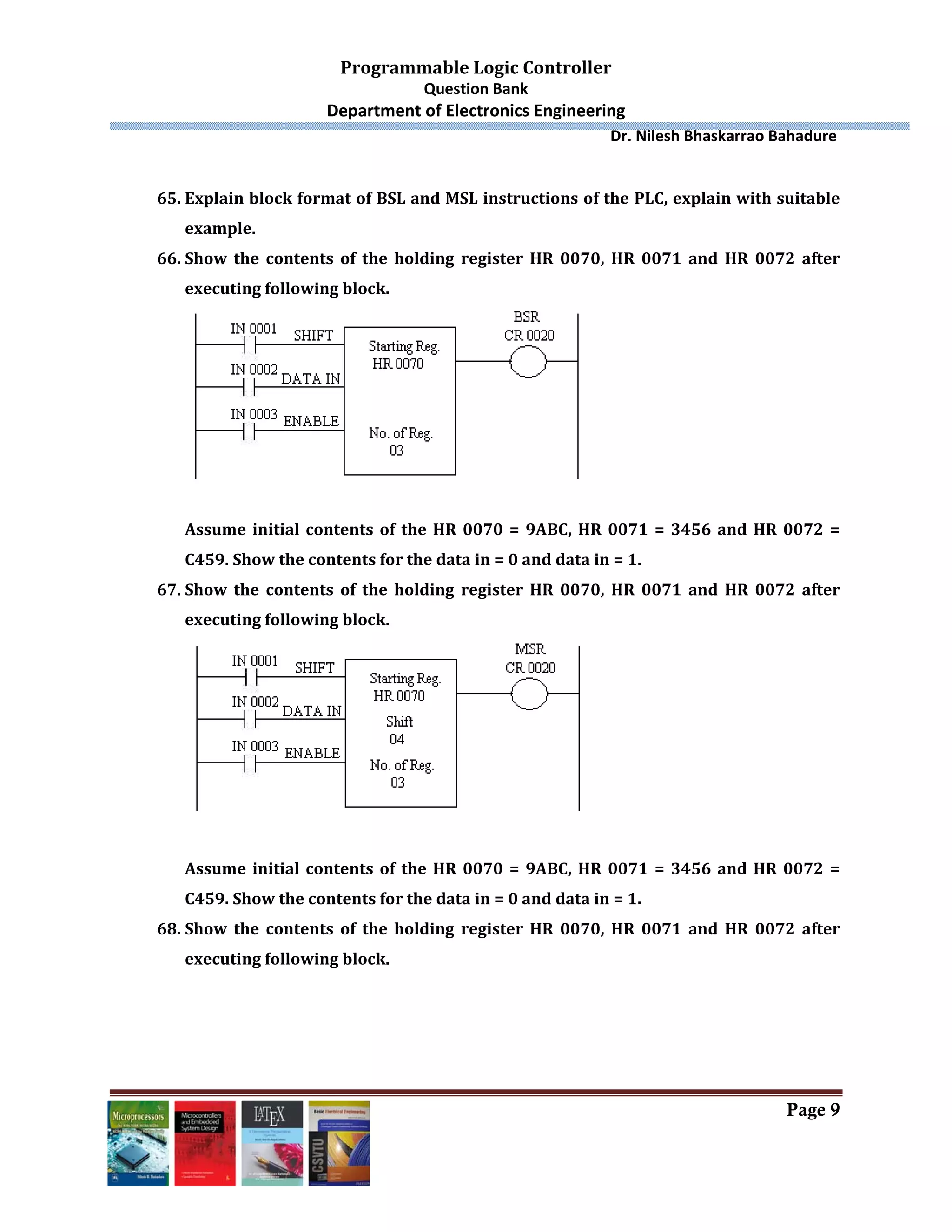 Question Bank Programmable Logic Controller | PDF