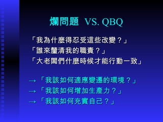 Qbq 問題背後的問題 | PPT