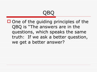 QBQ Workshop | PPT