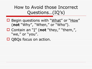 QBQ Workshop | PPT