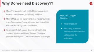 QBrainX - Webinar on ServiceNow CMDB Discovery | PDF