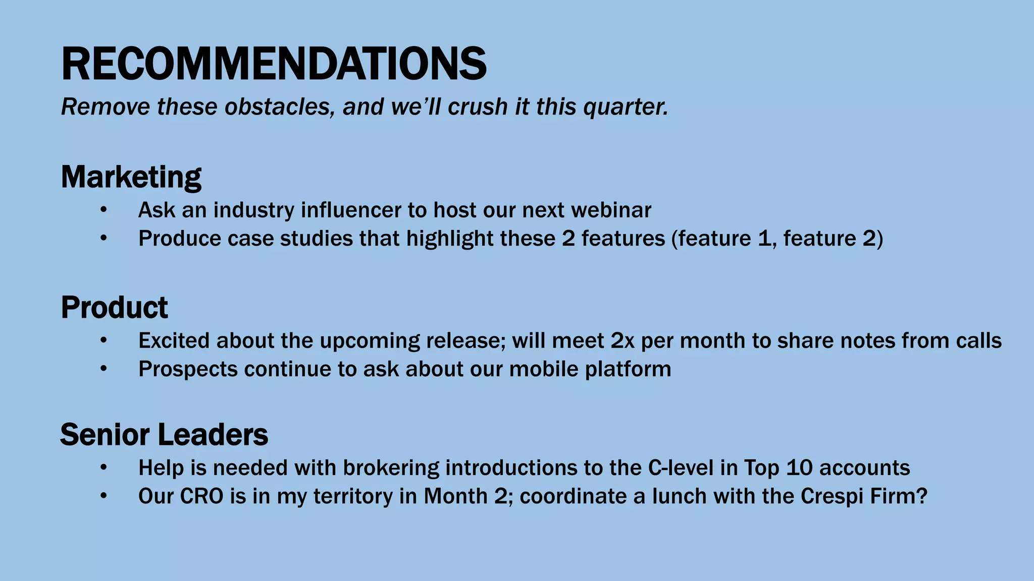 Sales Development QBR Template | PPTX