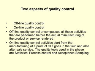Quality control ppt for mechanical engineering student and professors | PPT