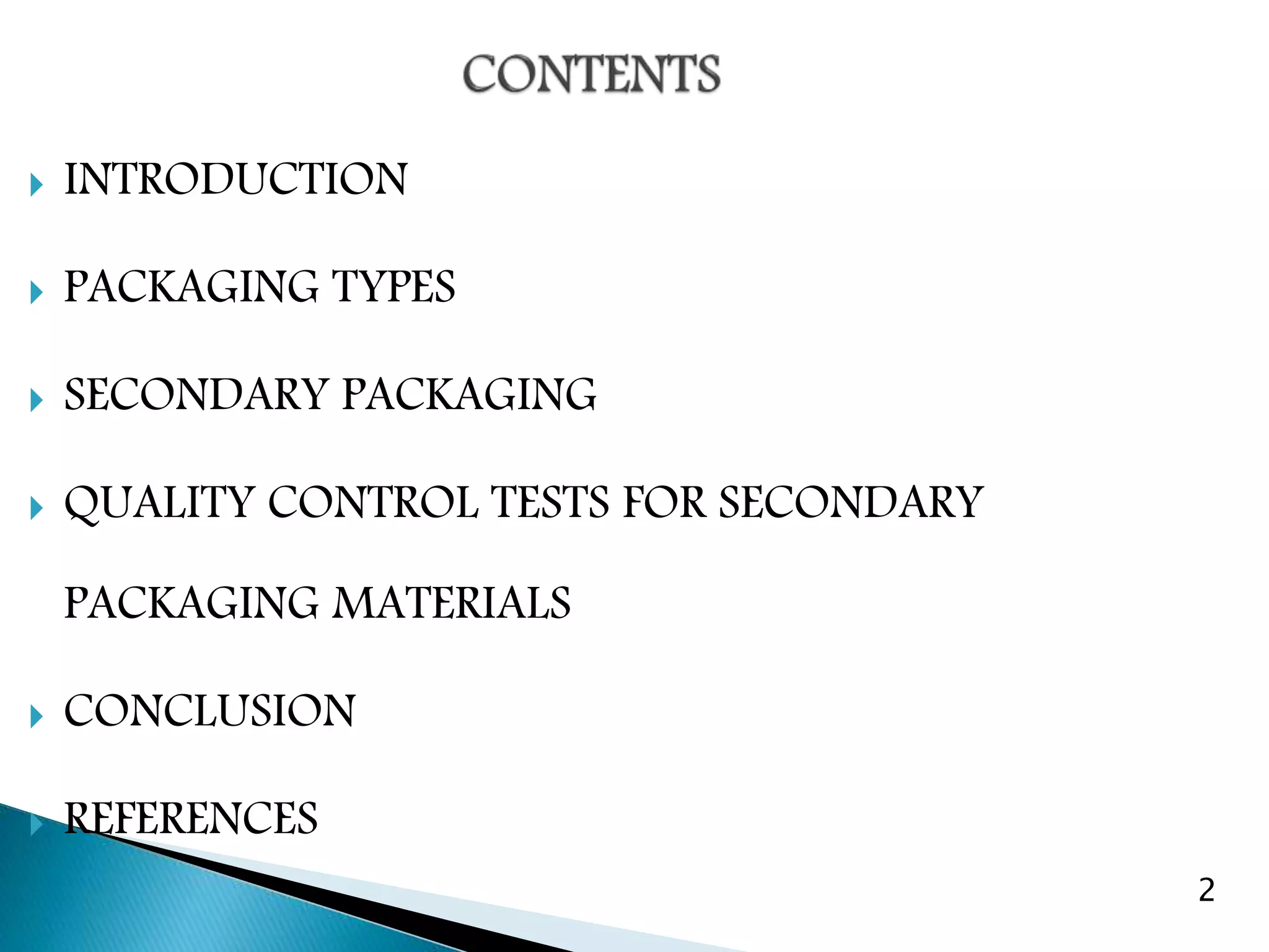 Quality control on secondary packaging materials | PPTX