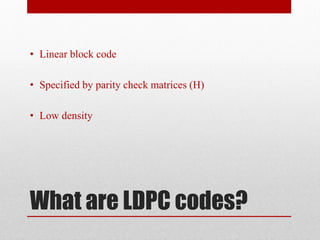 Quasi Cyclic LDPC codes - Algebraic Construction | PDF