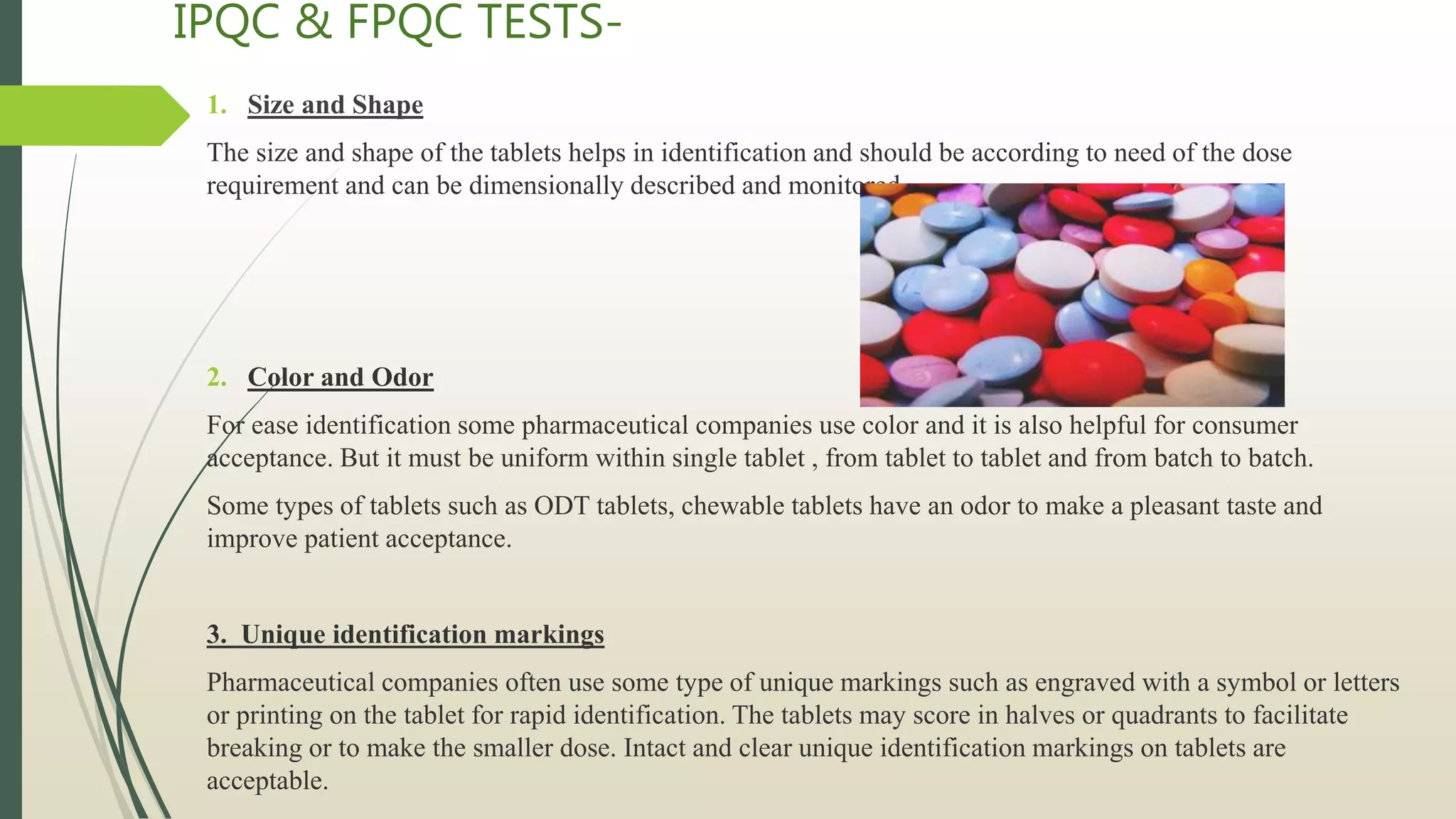 IPQC and FPQC tests for Tablets | PPTX