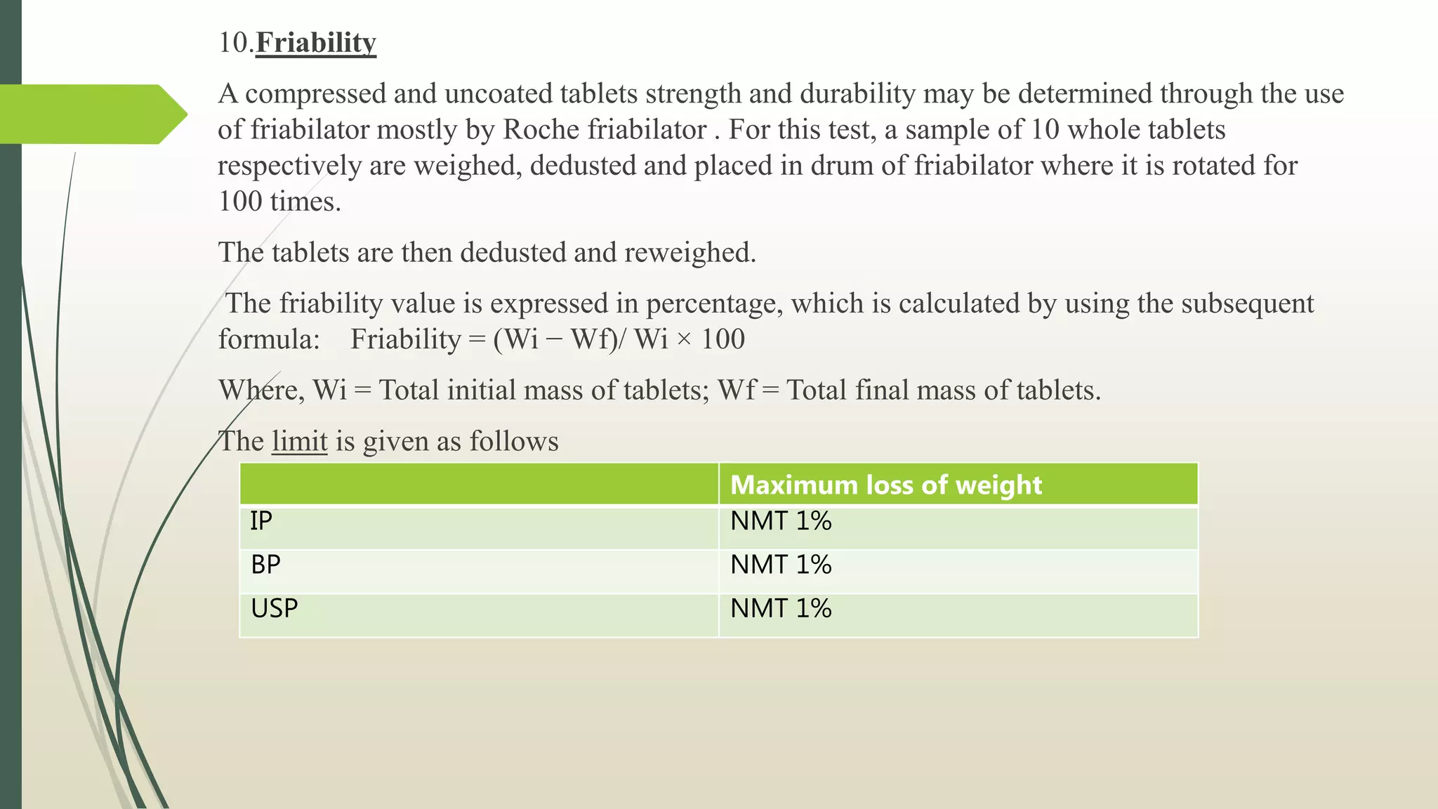 IPQC and FPQC tests for Tablets | PPTX