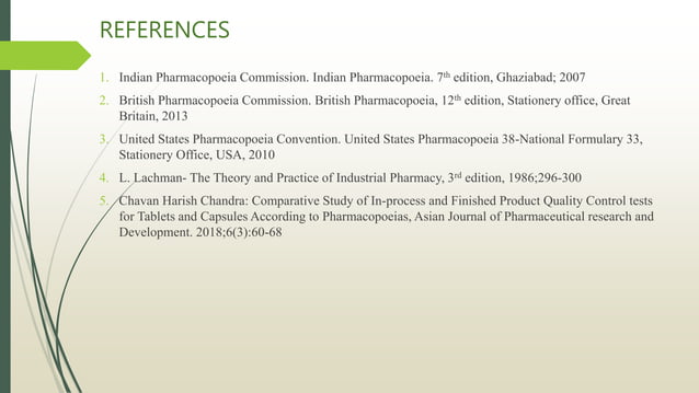 IPQC and FPQC tests for Tablets | PPTX | Pharmaceutical Industry ...