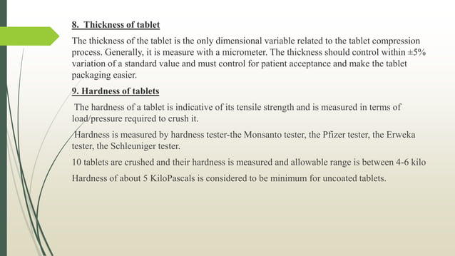 IPQC and FPQC tests for Tablets | PPTX | Pharmaceutical Industry ...