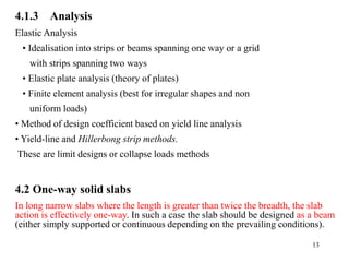 Reinforced concrete slab design principles and analysis techniques | PDF