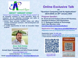 Online exclusive talk on "Quantum Computing and its Applications" (QCA-2024) | PDF