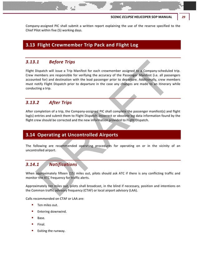 Standard Operating Procedures Manual | PDF | Air Travel | Travel Type