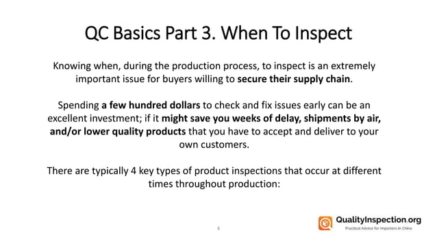 Quality Control Basics (Part 3): When To Do Product Quality Inspections?