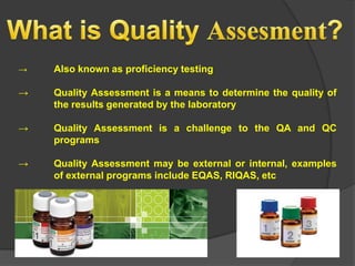 Quality Control in a Medical Testing Laboratory | PPTX