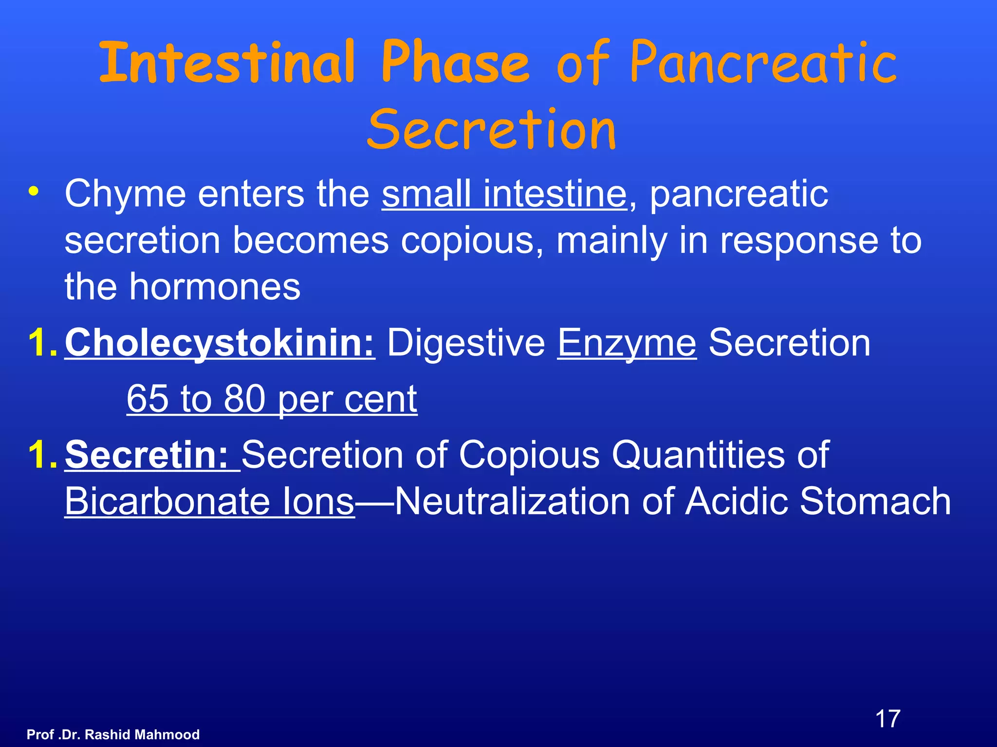 Stages & regulation of pancreatic secretion | PPT