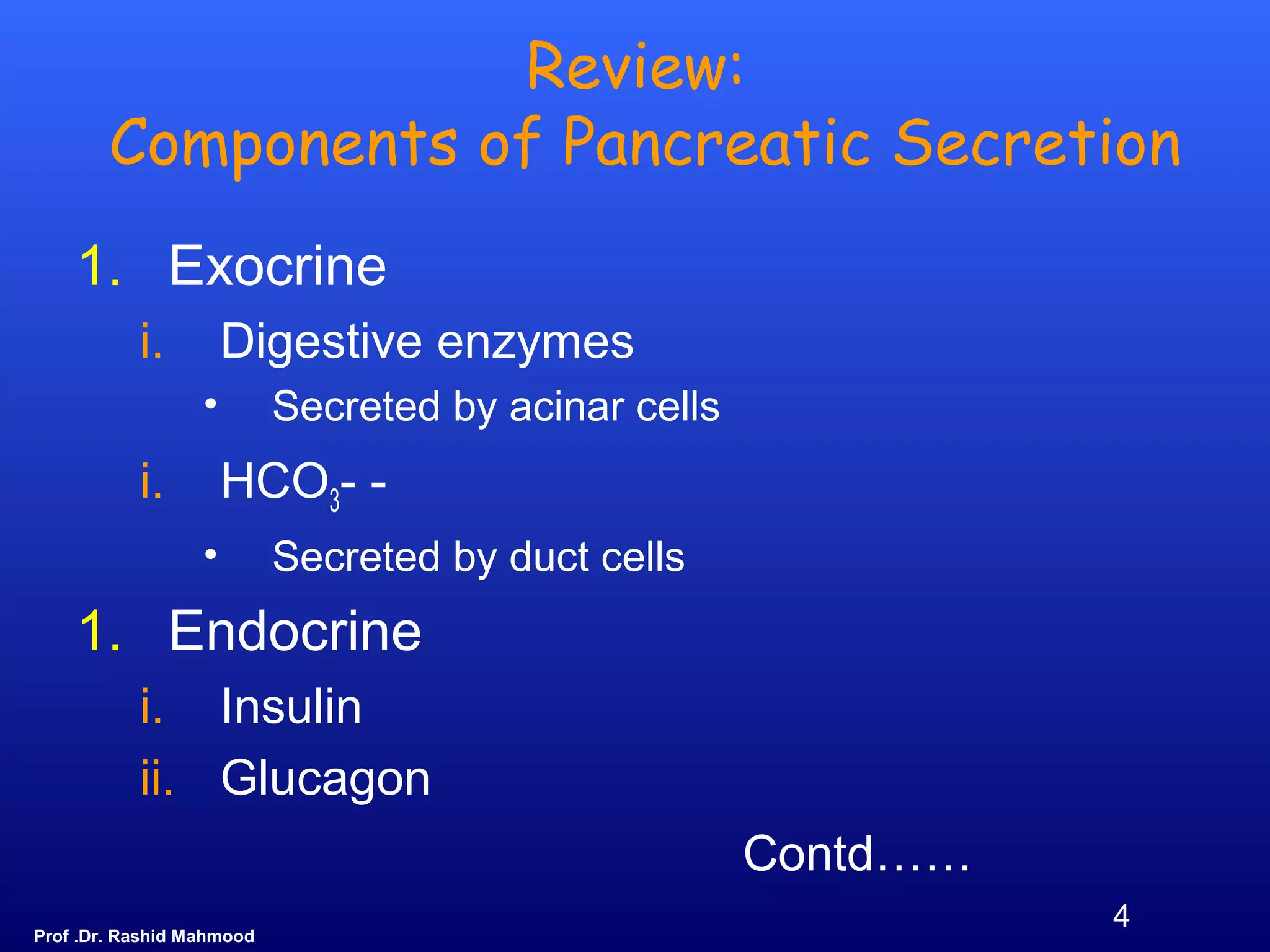 Stages & regulation of pancreatic secretion | PPT