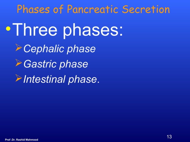 Stages & regulation of pancreatic secretion | PPT