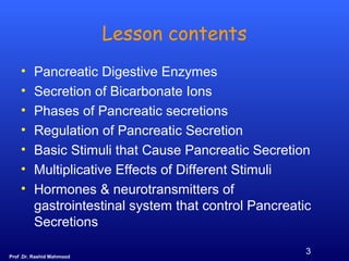 Stages & regulation of pancreatic secretion | PPT