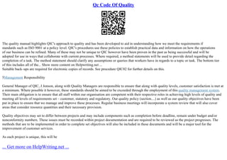 Qc Code Of Quality | PPT
