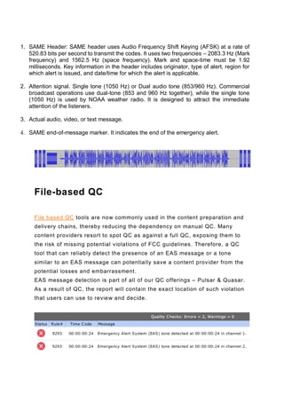 QC for Presence of Emergency Alert System | PDF