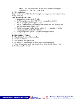 CÁC PHƯƠNG PHÁP LƯỢNG GIÁ SỨC KHỎE THAI | PDF