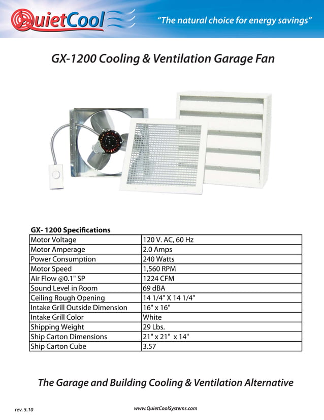 Qc gx 1200 garage-fan | PDF