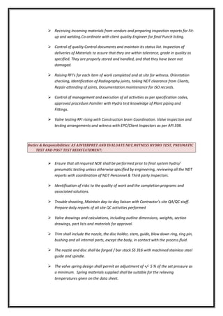 QA/QC INSPECTION ENGINEER | DOC | Civil Engineering Industry | Industries