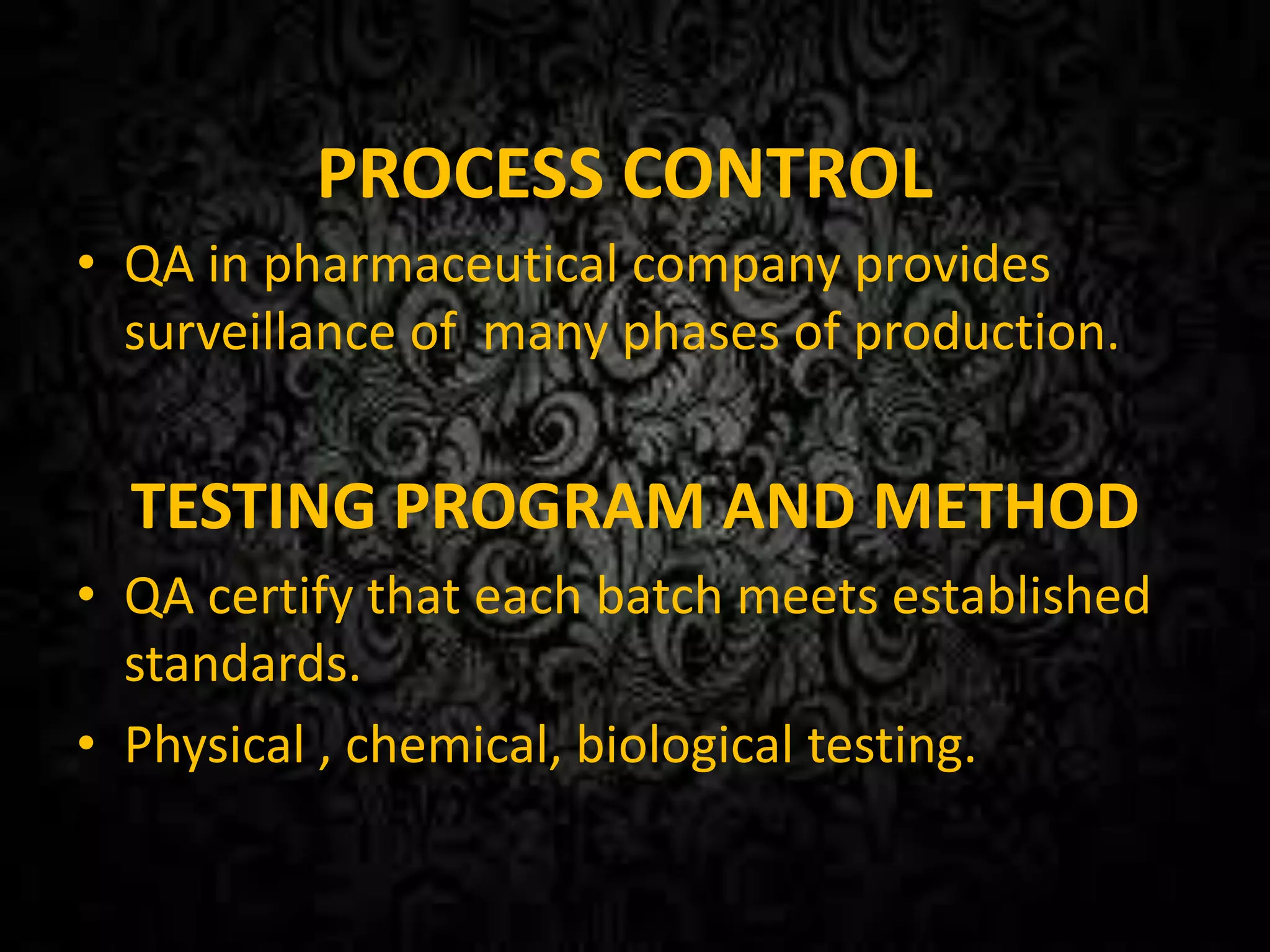 Quality control managment | PPTX | Pharmaceutical Industry | Industries