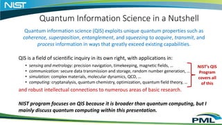 Quantum Computing at NIST | PPTX | Physics | Science