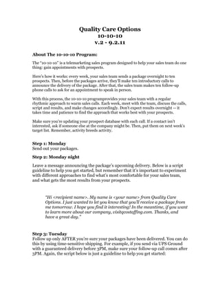 Qco 101010 phone script | PDF