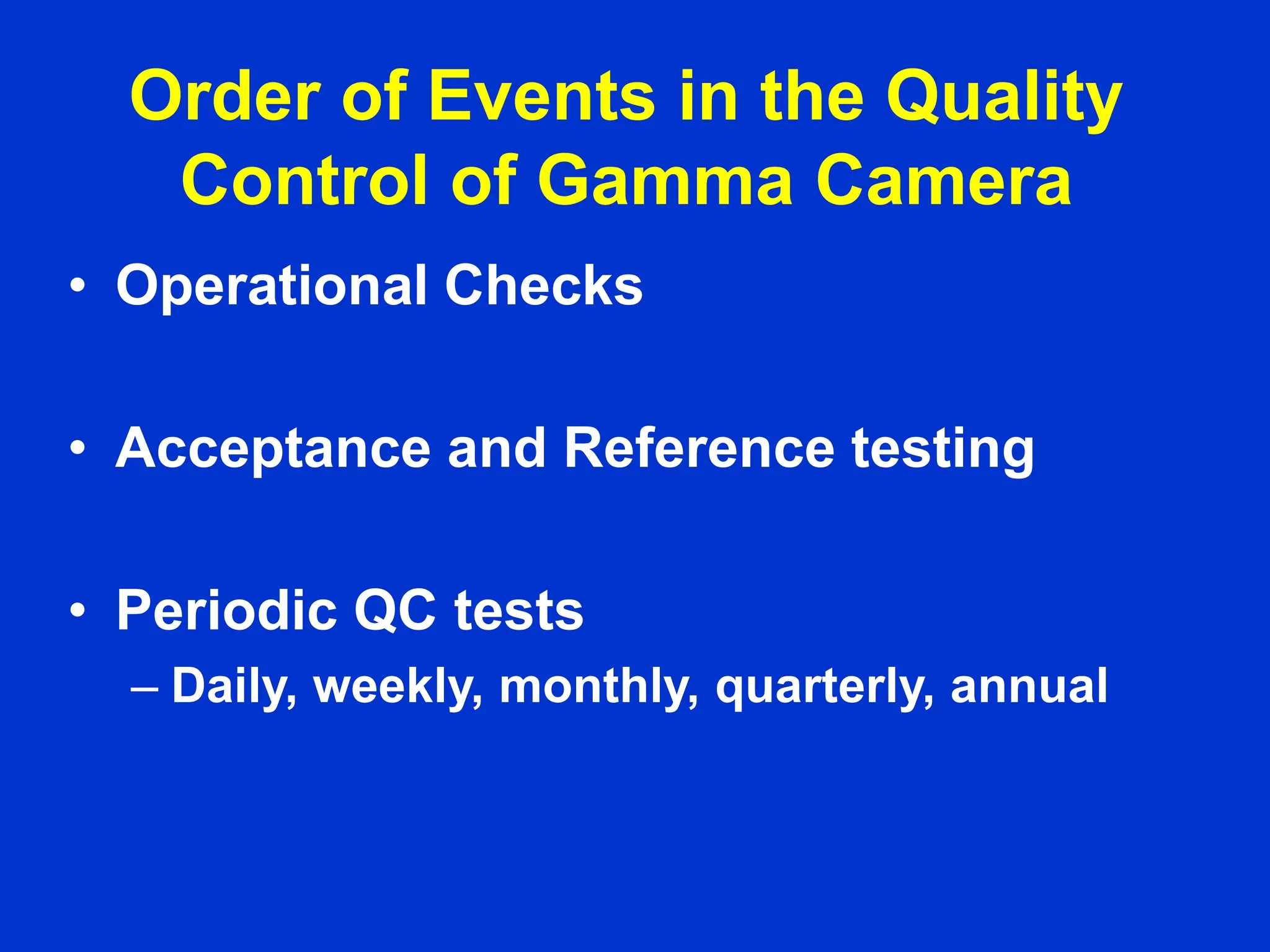 QC of gamma camera using different phantoms and their specification | PPT