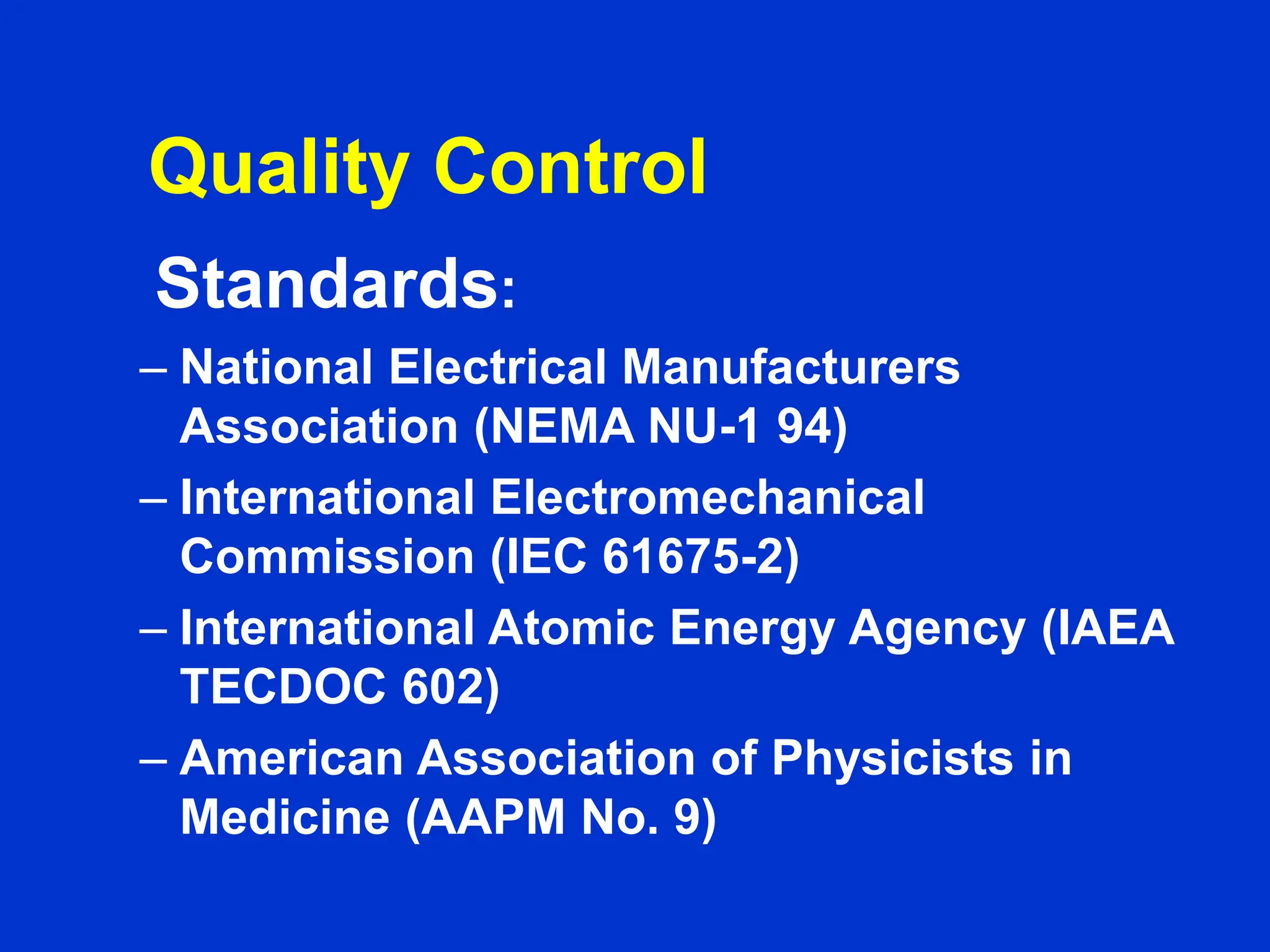 QC of gamma camera using different phantoms and their specification | PPT