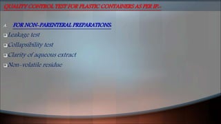 plastic and glass containers and its evaluation test, drug plastic ...