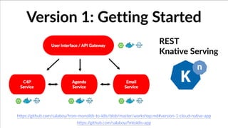 QCon Plus From monoliths to k8s - Workshop | PPT