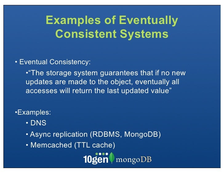 Consistency Models in New Generation Databases