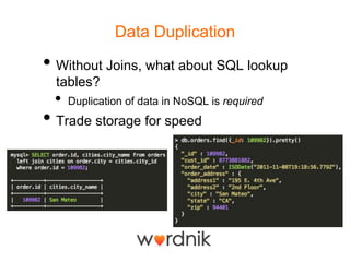 Data Modeling for NoSQL | PPTX