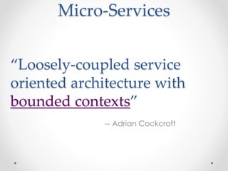 Concurrency at Scale: Evolution to Micro-Services | PPTX