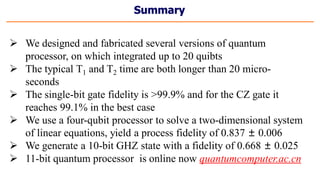 Quantum Computing in China: Progress on Superconducting Multi-Qubits System | PPT