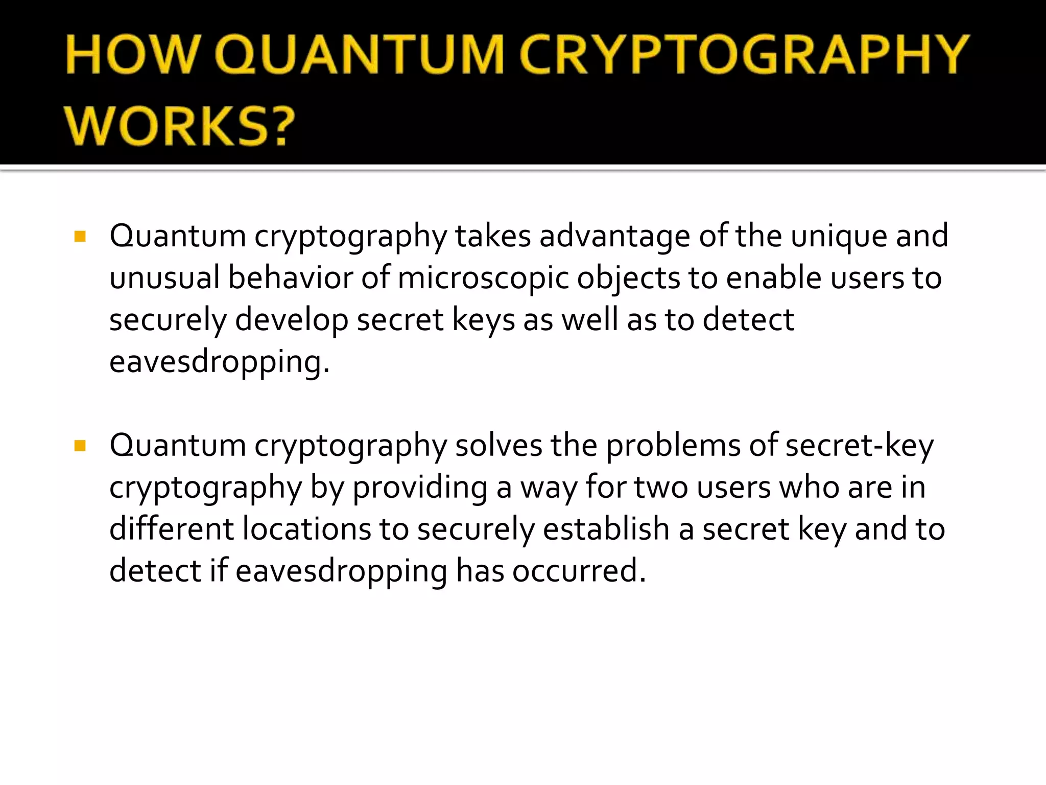 Quantum Cryptography presentation | PPTX