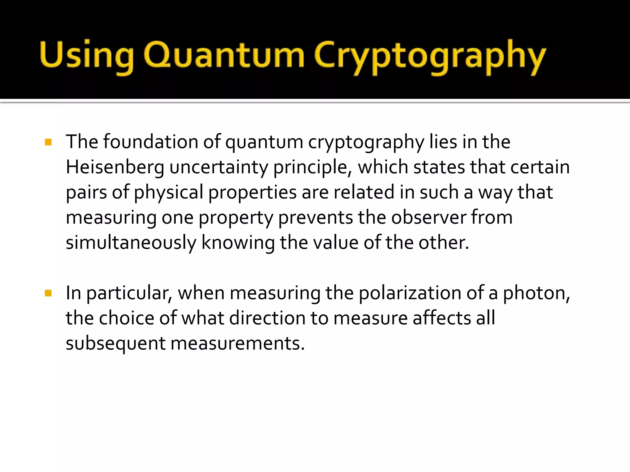 Quantum Cryptography presentation | PPTX