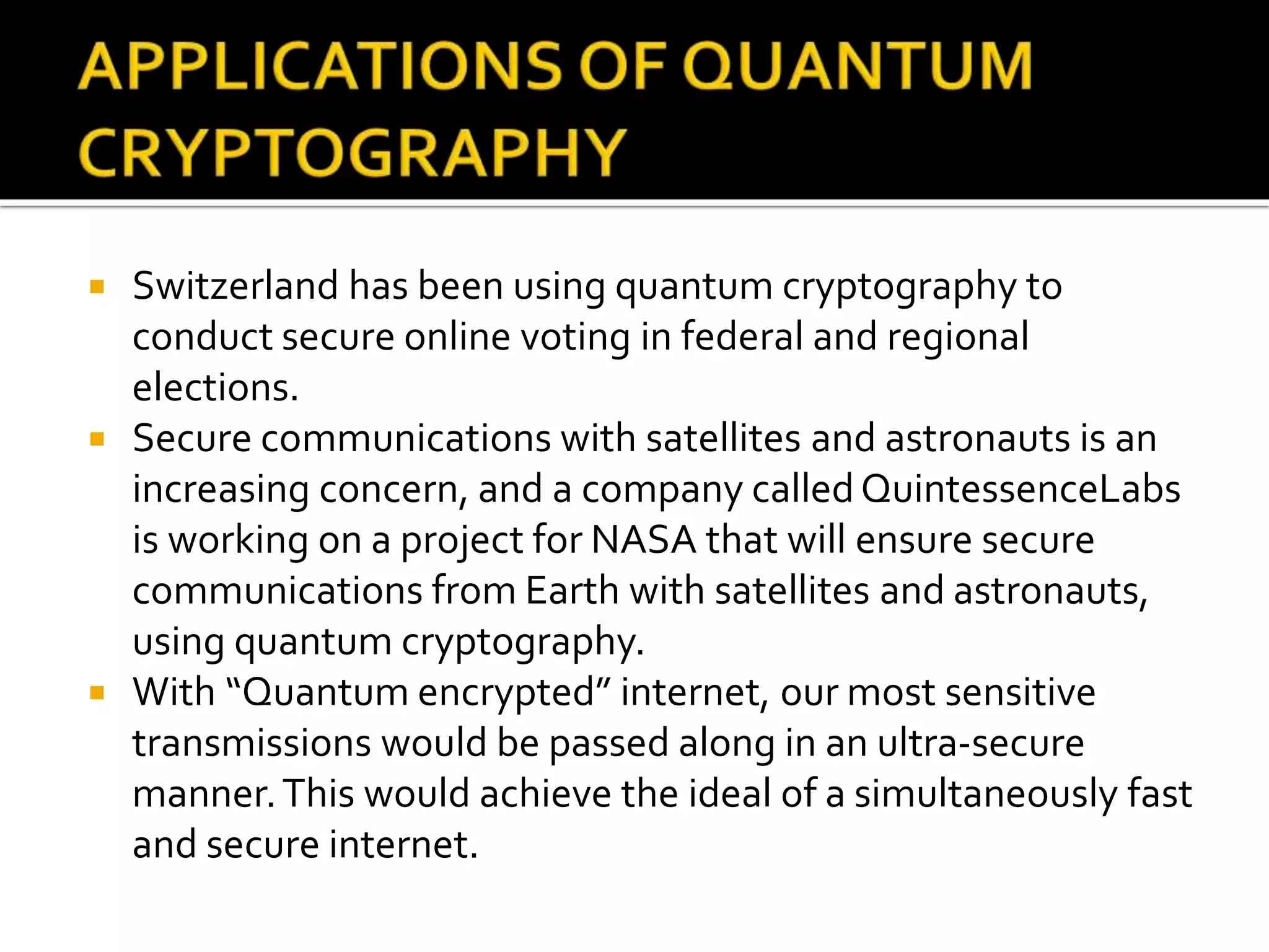 Quantum Cryptography presentation | PPTX