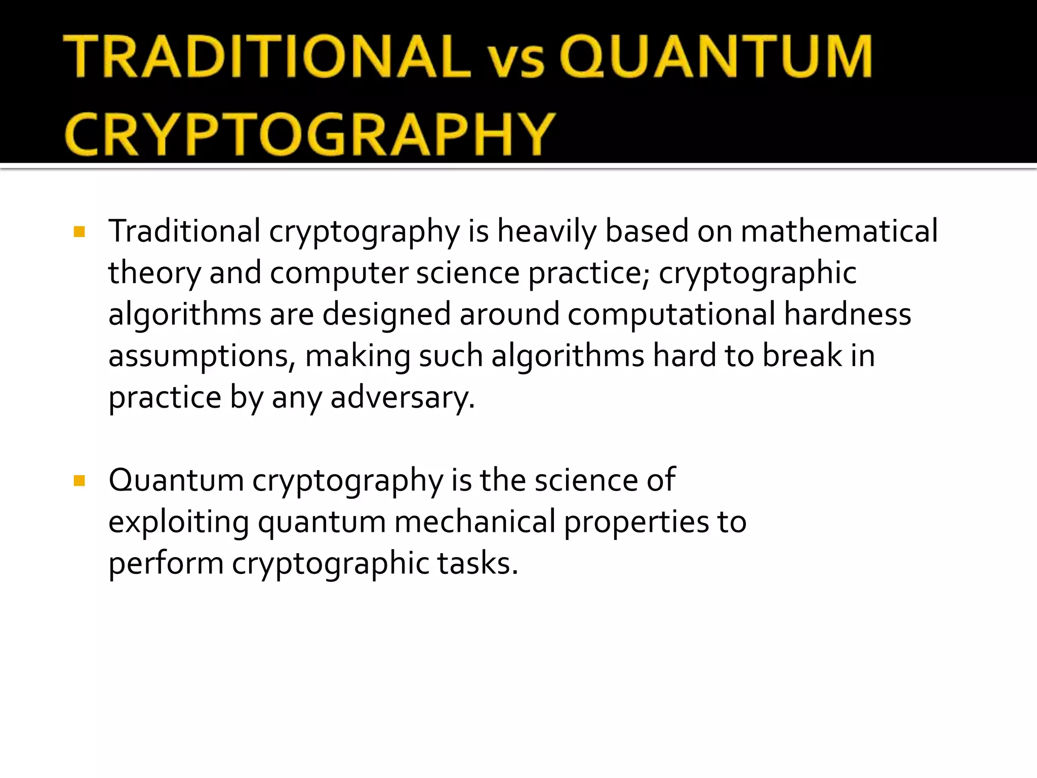 Quantum Cryptography presentation | PPTX