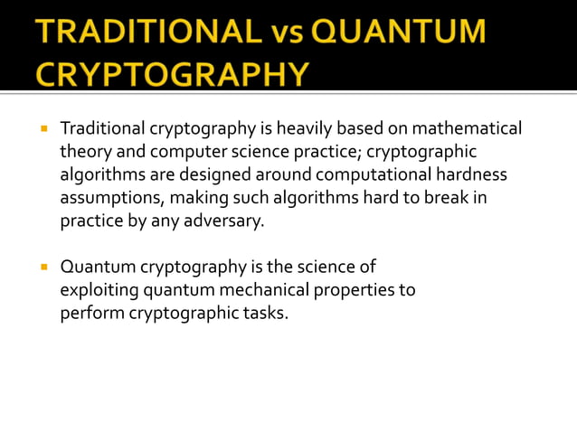 Quantum Cryptography presentation | PPTX | Physics | Science
